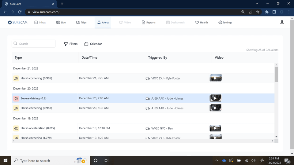 Online Dashcam Platform Management | SureCam